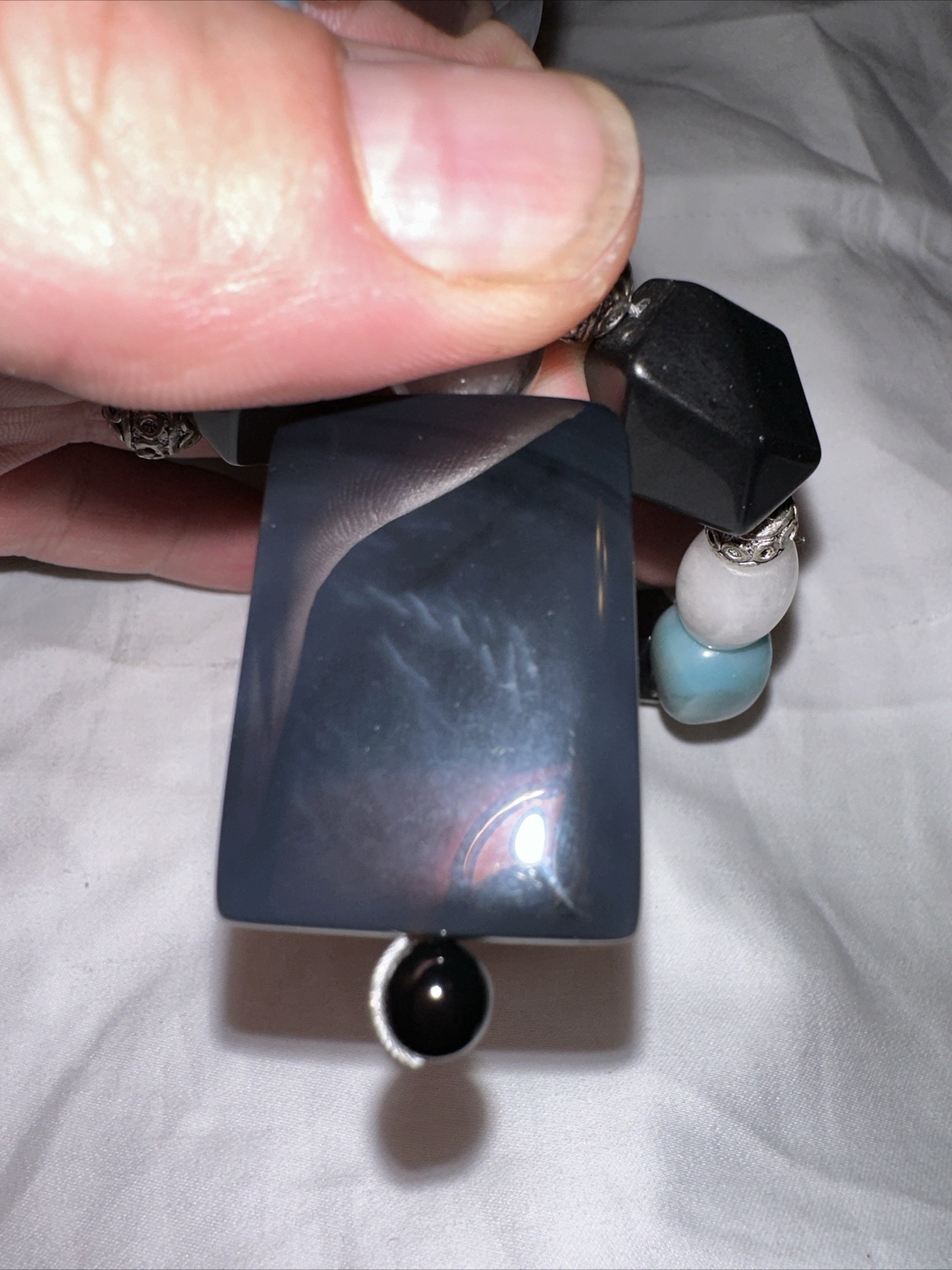 20” Vintage Black Turmaline, Blue Beryl, White Quart… - Gem