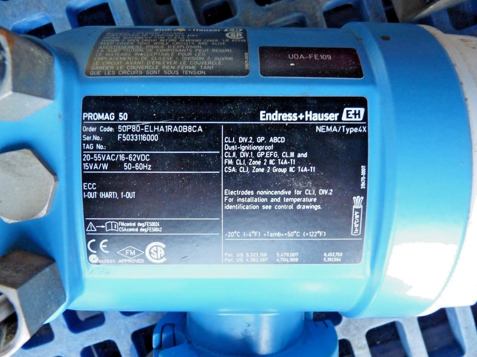 ENDRESS + HAUSER PROMAG 50P 50P80-ELHA1RA0B8CA ELECTROMAGNETIC ...