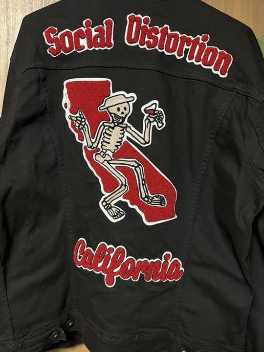 Social Distortion Levi's Trucker Jacket XL Felt Appli… - Gem