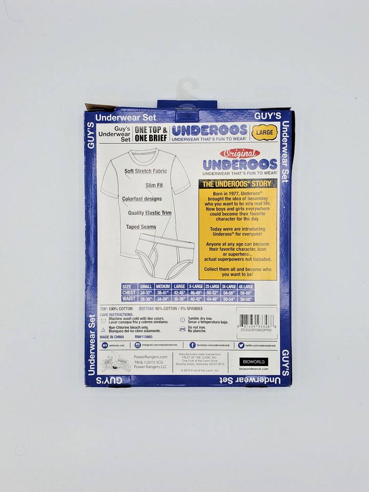 2000's GREEN POWER RANGERS UNDEROOS Mens Tank & Briefs L Vintage ...