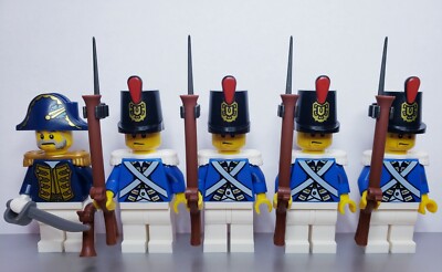 Lego PIRATE Imperial Guard BLUECOAT Soldiers Governor MINIFIGS Musket ...