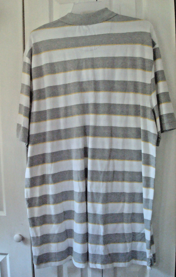 Men's Big & Tall Polo Shirt Gray Striped Basic Editions Size 2XLT (XXLT ) | eBay