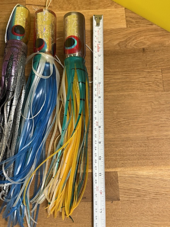 Lot of 13 Flying Fish Brand Big Game Trolling Lures (12”) + Feathered ...