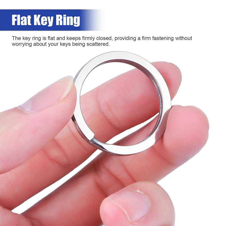 100/50 PCS Stainless Steel Key Rings Split Hoop-30/25/20mm DIY Flat ...