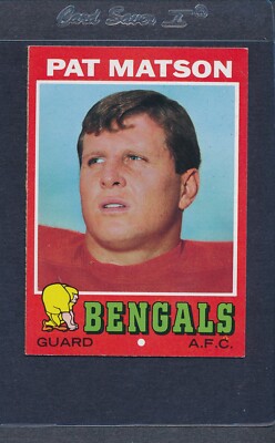 1971 Topps #072 Pat Matson Bengals EX/MT *2746 | eBay