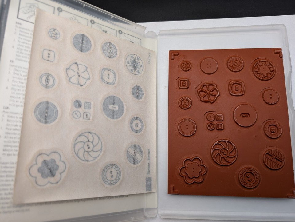 Stampin Up Rubber Stamp Set - BUTTON BUTTON Set of 17 Stamps - NEW | eBay