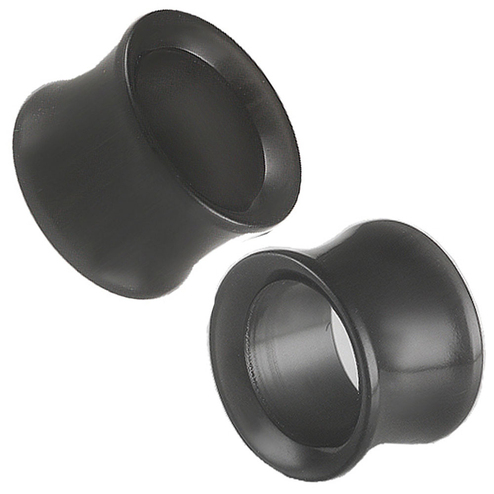 Pair of Double Flare Acrylic Hollow Ear Saddle Tunnels Plugs Earlets ...