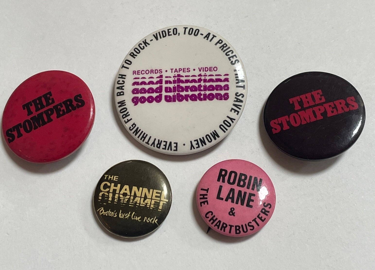 Lot of 5 Vintage 1980’s BOSTON Rock Music Scene Pins - THE STOMPERS ...
