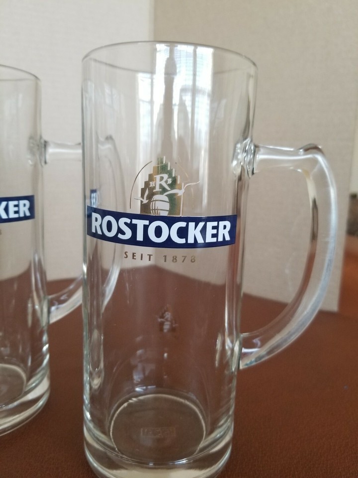 Vintage And Rare Rostocker Glass Beer Mug Stein. 0.5Liter, 7.5" tall ...