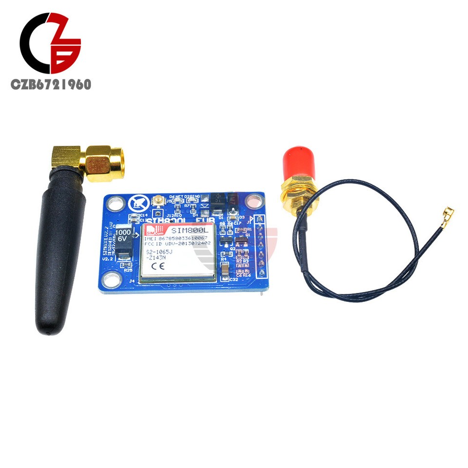 SIM800L V2.0 5V Wireless GSM GPRS MODULE Quad-Band W/ Antenna Cable Cap ...