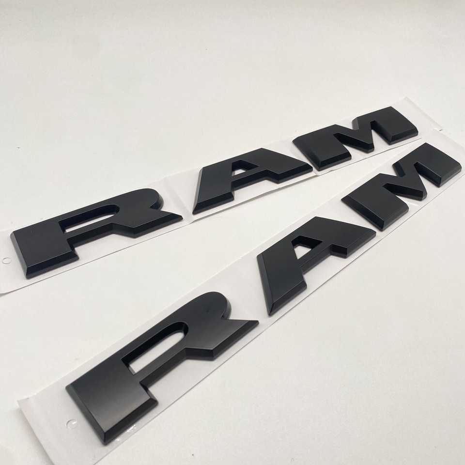 2x Black 2019-2023 Front Door Side Letters Emblems For RAM 1500 2500 ...