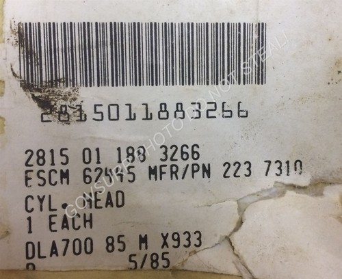 DEUTZ CYLINDER HEAD DIESEL ENGINE PN 2237310 NSN 2815-01-188-3266 | eBay UK