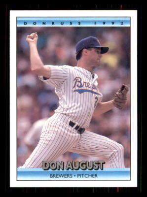 1992 BASEBALL 1992 Donruss Don August Milwaukee Brewers #140 1 | eBay