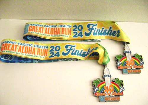 (2) 2024 Great Aloha Run 40th Anniversary Finishers Medals | eBay