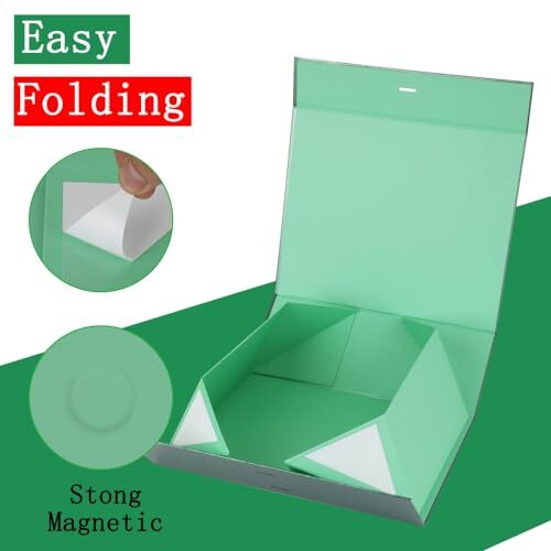 Small Gift Boxes with Lids 5 Pack 6X6X3 Inch Green Gift Box with Ribbon ...