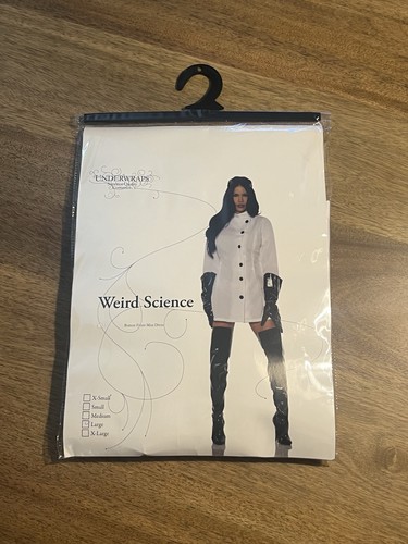 Underwraps Womens Weird Scientist Lab Coat Halloween Costume Size L NWT ...