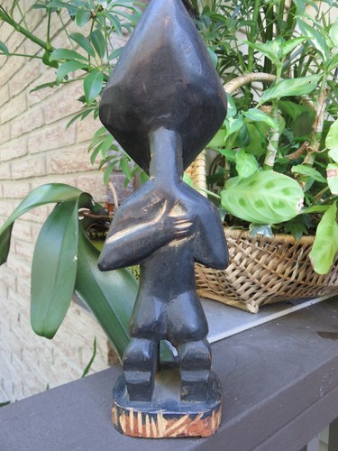 GHANA West African Carving SCULPTURE UNIQUE AKAN "PENSIVE" FIGURE ...