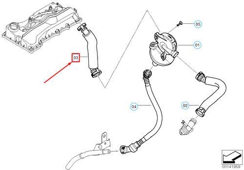 BMW 1 E87 Kurbelgehäuseentlüftungsschlauch 11157542633 NEUES ECHTES ...