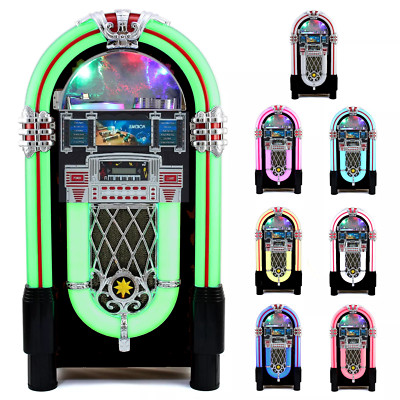 Jukebox Music Player Floor Standing Retro MP3 Bluetooth CD Radio AUX ...