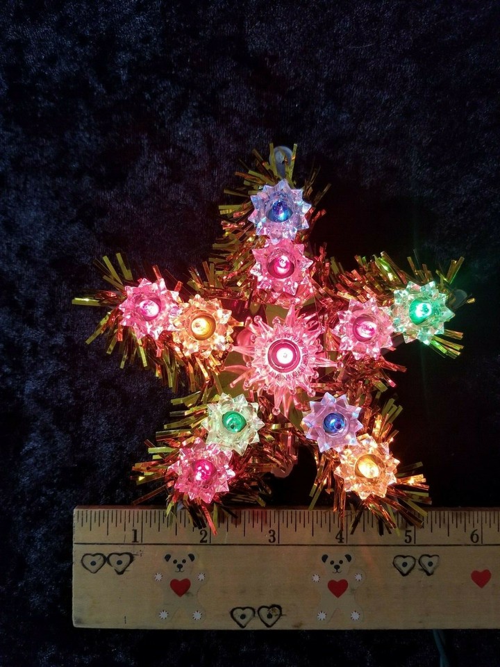 Star Tree toppers for miniature/small trees with 11 multi lights. Gold ...