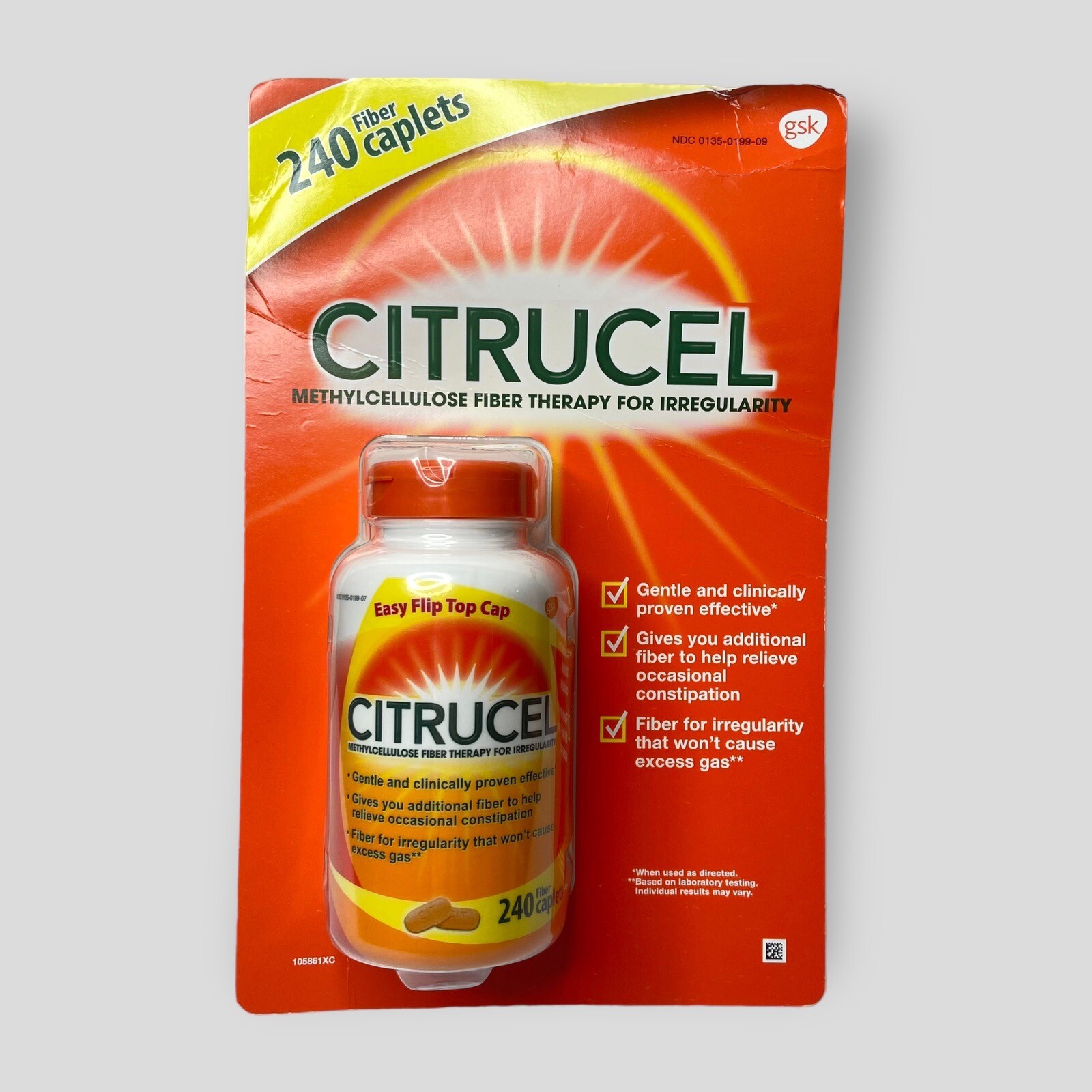 Citrucel Fiber Therapy 240 Caplets 500 Mg Non-allergenic Exp 06/2024 ...