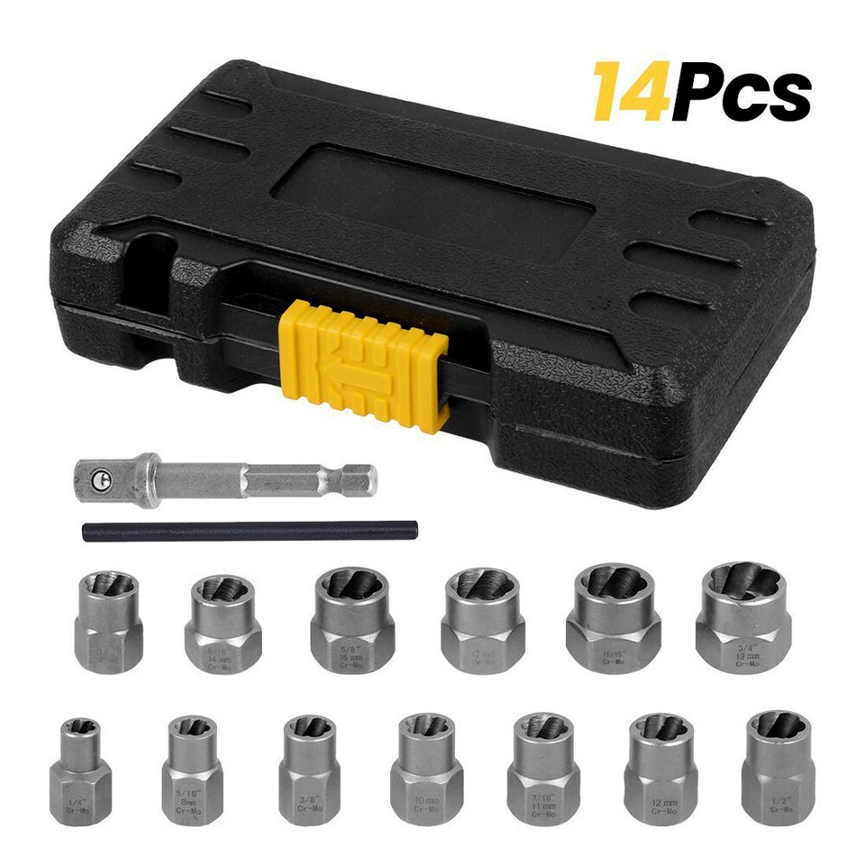 15pc Bolt Extractor Impact Socket Set 3/8" Dr Damaged/Rounded Nut ...