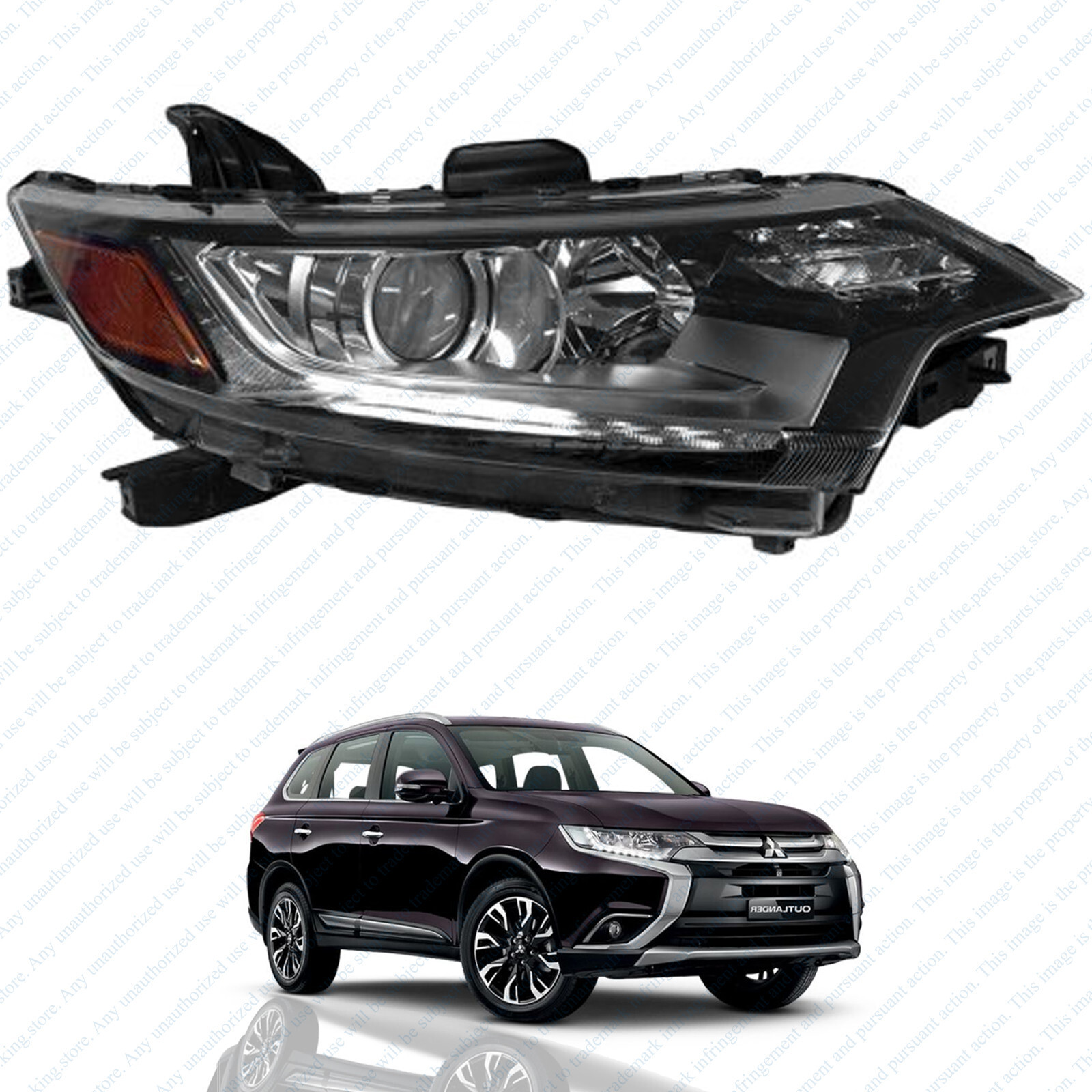 For 2016 2020 Mitsubishi Outlander Halogen Headlight Assembly Passenger ...