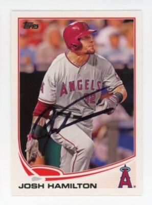 SIGNED BASEBALL CARD AUTO TOPPS 2013 LA ANGELS JOSH HAMILTON #639 | eBay