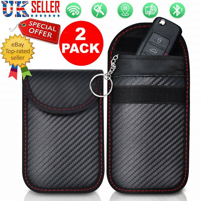 2x Car Key Signal Blocker Faraday Pouch Case - Fob Keyless RFID ...