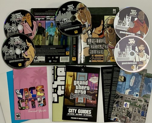 Grand Theft Auto Trilogy PC 5-Disc DVD-Rom Poster Maps & Manuals CIB ...
