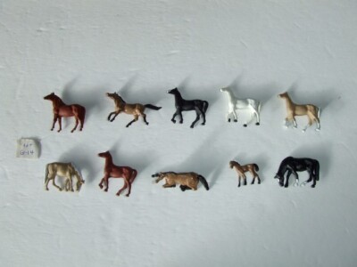 Ten Quarter Horse Figures, Farm Animals, HO 1/87 Scale, Lot # G-14 | eBay