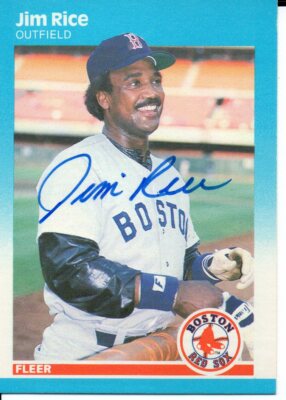 Jim Rice Boston Red Sox 1987 Fleer Autographed Signed Card | eBay