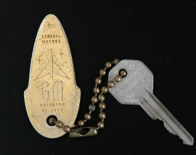 VTG. GENERAL MOTORS MOTORAMA OF 1956 BRONZE FOB w/ key Rare Retro | eBay