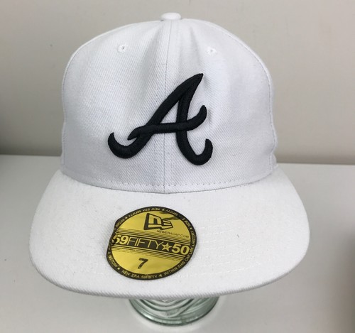 New Era 59Fifty Atlanta Braves White Baseball Fitted Back 7 | eBay