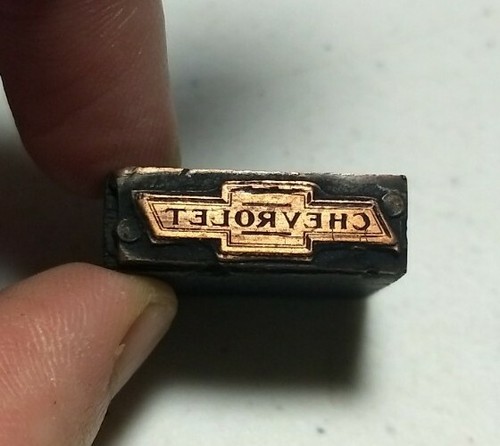 Vintage Letterpress Printing Block Chevrolet Advertising Logo | eBay