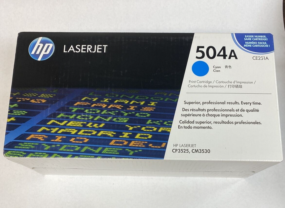 Genuine OEM HP 504A CE251A CP3525 CM3530 Cyan Toner Cartridge New | eBay