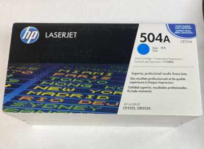 Genuine OEM HP 504A CE251A CP3525 CM3530 Cyan Toner Cartridge New | eBay