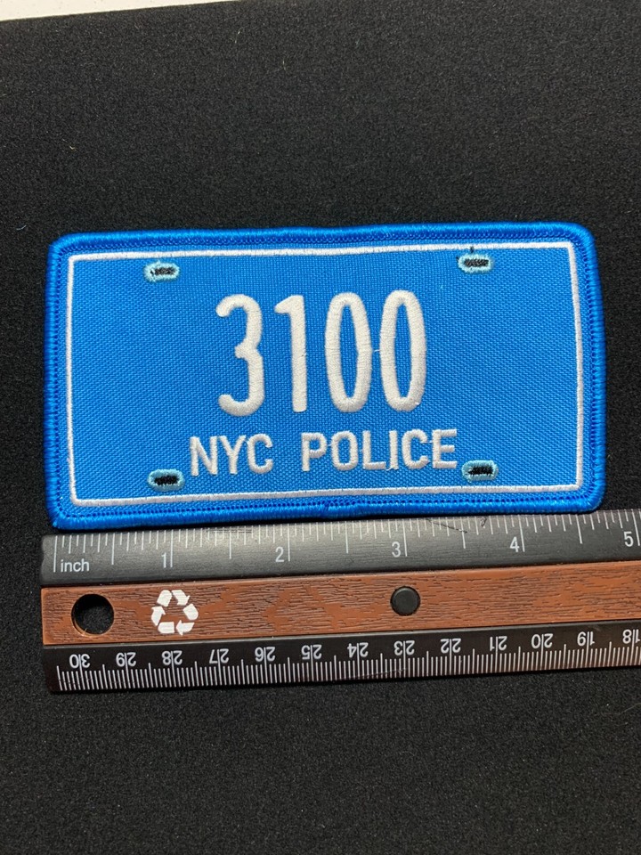 New York City NYC NYPD 3100 Police License Plate Patch - FREE SHIPPING ...