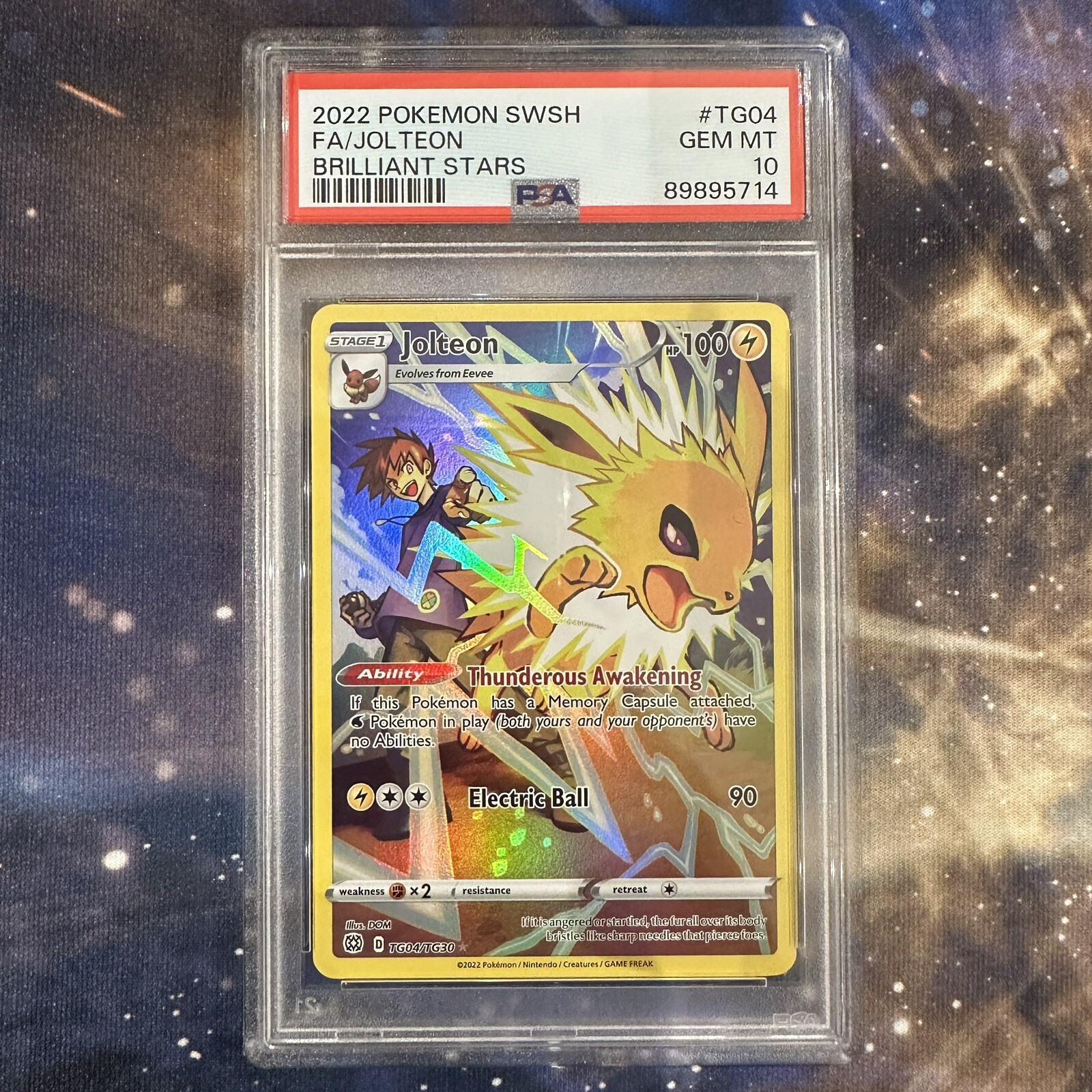 Pokemon PSA 10 Jolteon TG04/TG30 Full Art Brilliant Stars Trainer ...