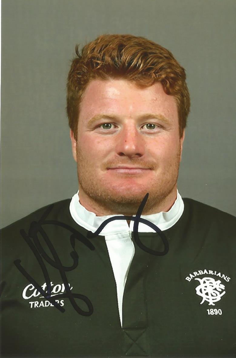 BARBARIANS & LEICESTER TIGERS RUGBY: KYLE TRAYNOR SIGNED 6x4 PORTRAIT ...