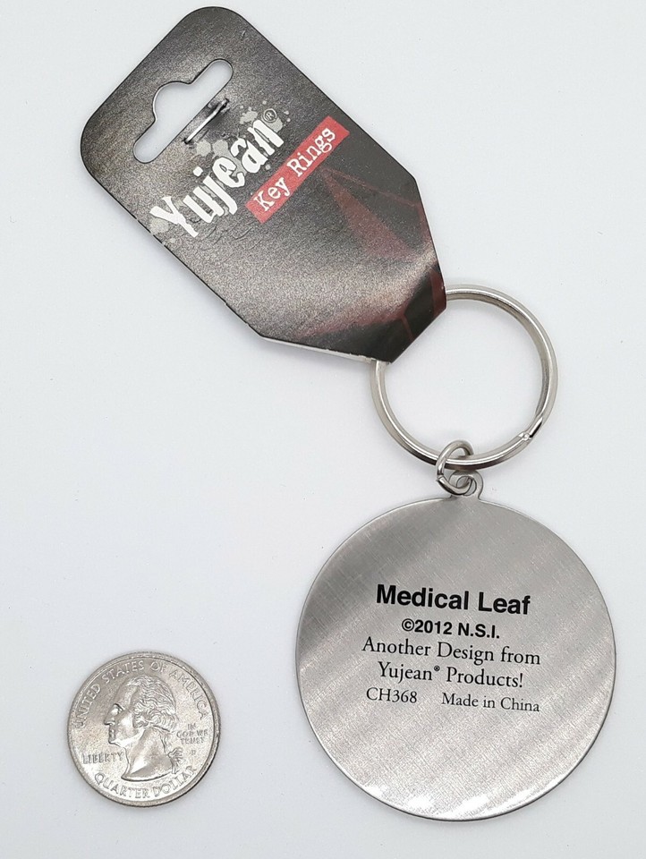 Medical Marijuana Pot Leaf Metal and Enamel Key Ring - Yujean | eBay