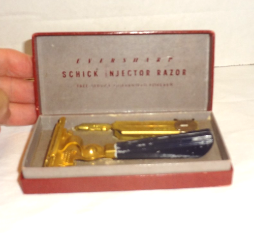 Vintage Schick Injector Razor Set with Bakelite Handle & Blades in Box ...