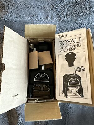 Bates Royall RP6-7 Automatic Numbering Machine Ink Stamp Complete In ...