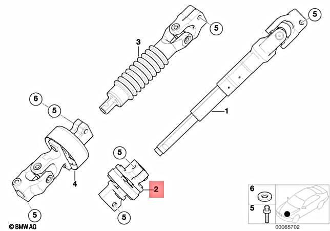 Genuine BMW E46 325xi 330xd 330xi Double Joint With Universal Joint ...
