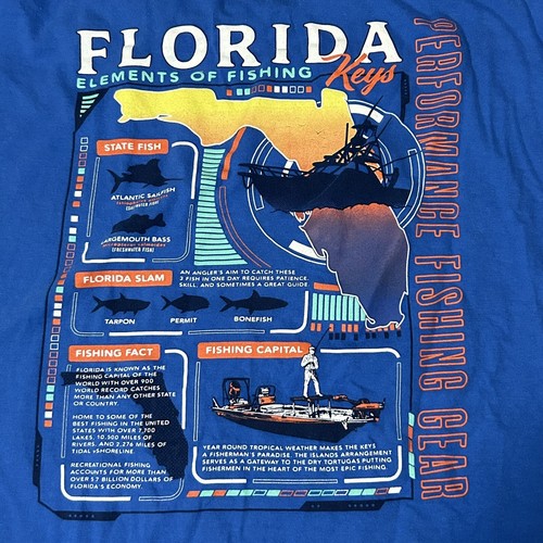 Columbia PFG Men’s T Shirt XXL Short Sleeve Florida Keys Fishing Blue ...