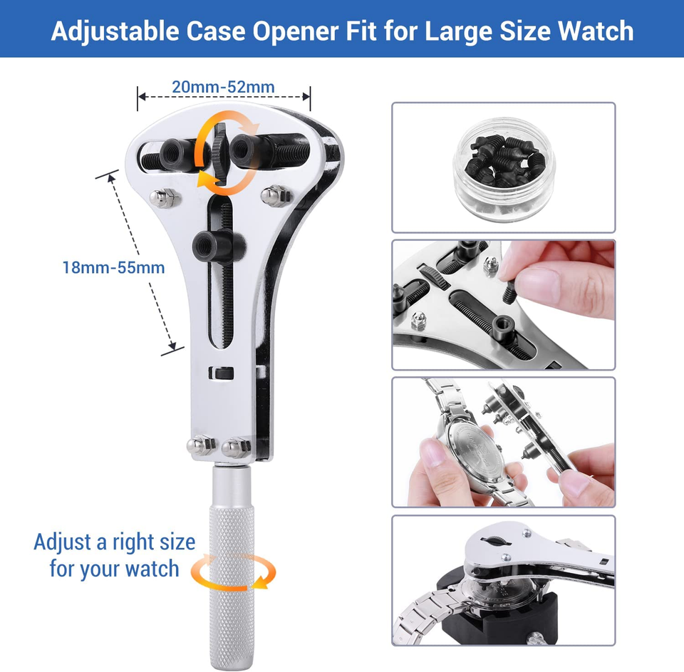 Watch Repair Kit, 192 PCS Watch Battery Tool Kit, Watch Link Removal ...