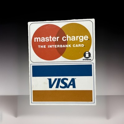 Vintage 1978 VISA MASTER CHARGE CARD Plastic Sign GB FRANK The ...