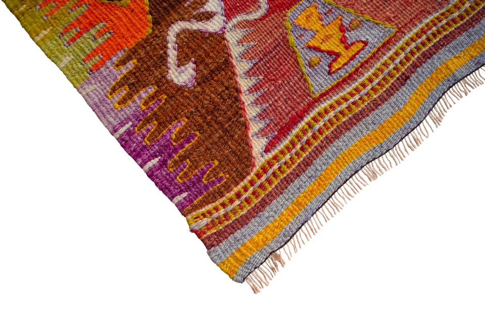 Vintage Turkish Kilim Rug 4'4"x7'6" – Rare Design "Lady Bug" Wool Area ...