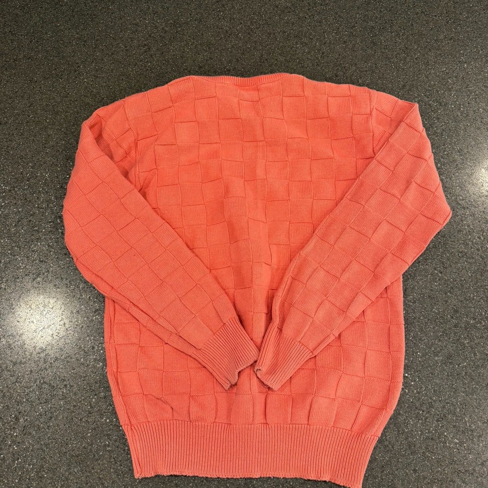 Vintage Andrew Rohan Waffle Knit Kroger Sweater Pink 80s 90s Medium | eBay