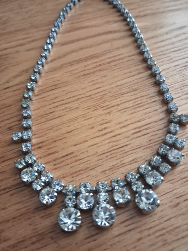 vtg Drop stone Rhinestone Necklace with drop stones Beautifull | eBay UK
